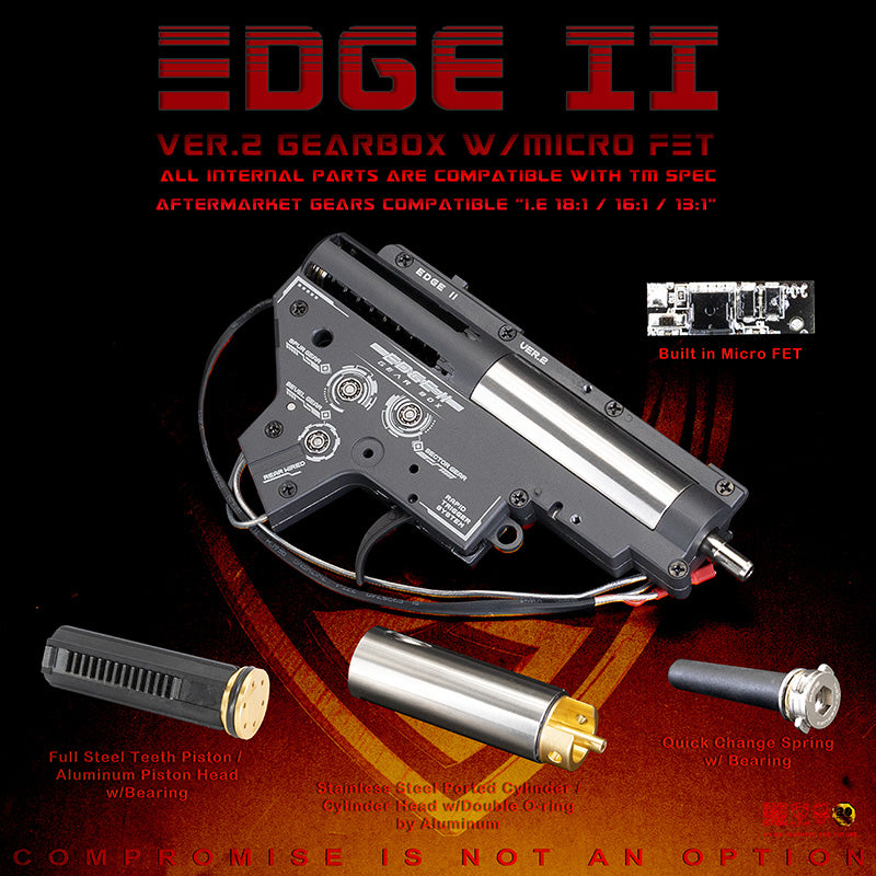 [APS] Silver EDGE II Airsoft Complete V2 Gearbox[For APS M4 EBB Series ...