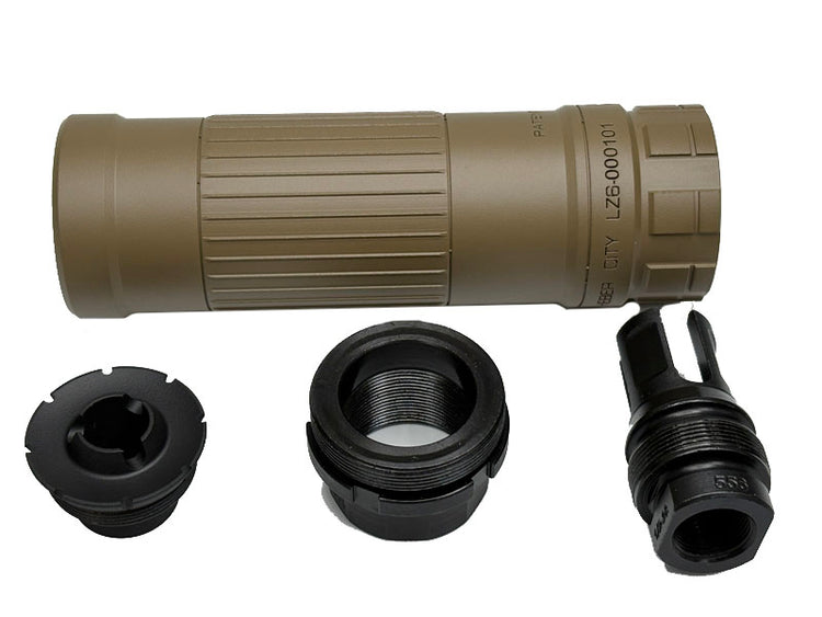 [MadDog] Laza 6 Airsoft Dummy Suppressor[Short][FDE] – SIXmm (6mm)