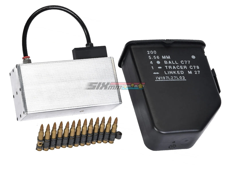 [VFC] M249 200rds Box Magazine Style Gas Tank W/ Dummy 5.56 Bullet Cha ...