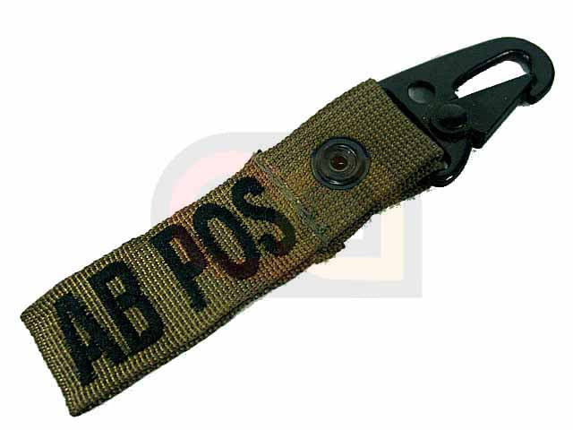 [Combat Gear] AB POS Blood Type Identification Strap [Tan] – SIXmm (6mm)