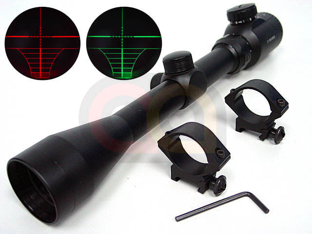 [CN Made] 3-9x40 40mm Red/Green Illuminated Crosshair Rifle Scope ...