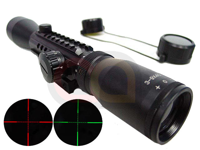 [CN Made] 3-9x40 40mm Red/Green Illuminated Tri-rail Rifle Scope ...