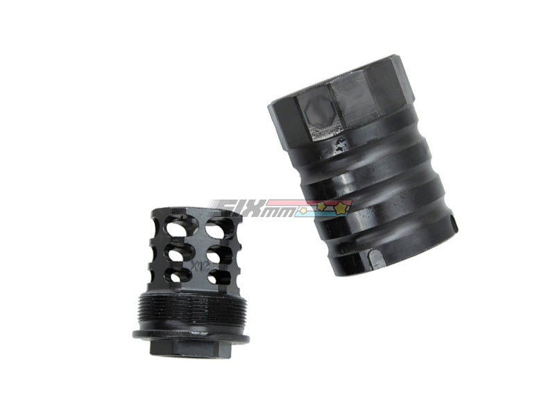 [5KU] Steel Facemount X37 AK Flash Hider[For -14mm CCW Barrel Threaded ...