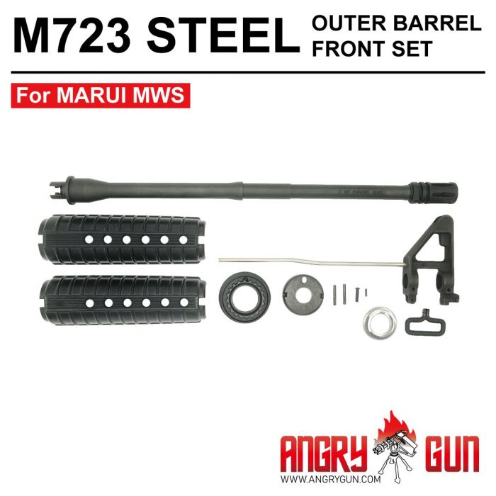 [Angry Gun] M723 Steel GBB Outer Barrel Front Kit [For Tokyo Marui M4 ...