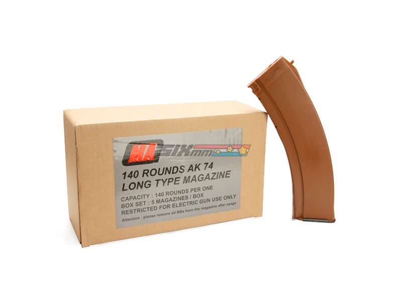 [MAG] AK74 140rds Long Magazine Box Set[5pcs/Set] – SIXmm (6mm)