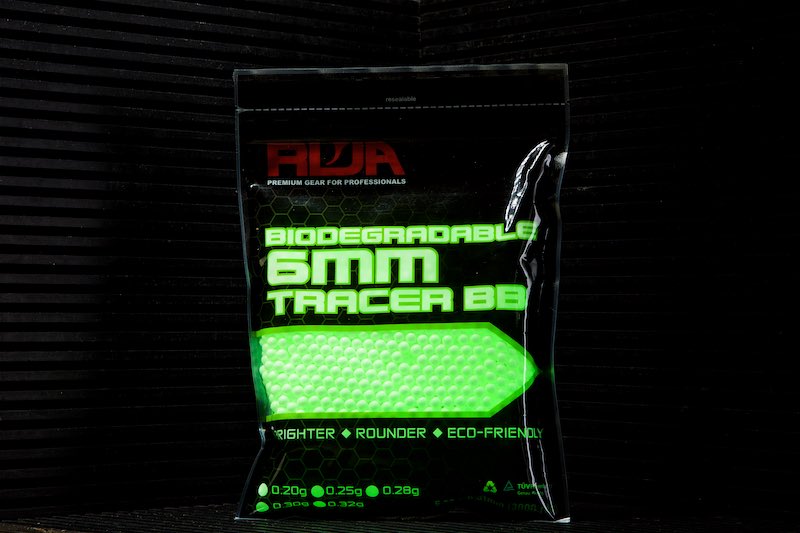 [RWA] 6mm Airsoft Glow In Dark Tracer BBs[PLA Bio BB][0.20g[3000rds][G – SIXmm (6mm)