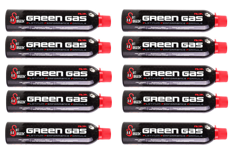 [RWA] Airsoft Surgeon Green Gas Canister[10 Bottle Combo] – SIXmm (6mm)